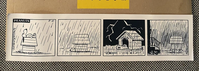 PEANUTS SNOOPY COMIC Strip Print Charles Schulz RAIN 8-10 1959 EUR 85 ...