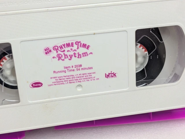 Barney Barneys Rhyme Time Rhythm Vhs 2000 Lyrick Studios Purple