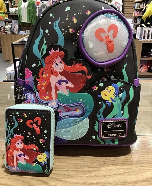 LOUNGEFLY DISNEY LITTLE Mermaid 35th Anniversary Ariel GITD Mini ...