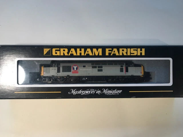 GRAHAM FARISH N Gauge Class 37/6, 37672 in Transrail Livery. Cat no 371 ...