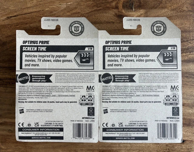 2026 HOT WHEELS Optimus Prime Transformers Screen Time - Lot of 2 $15. ...