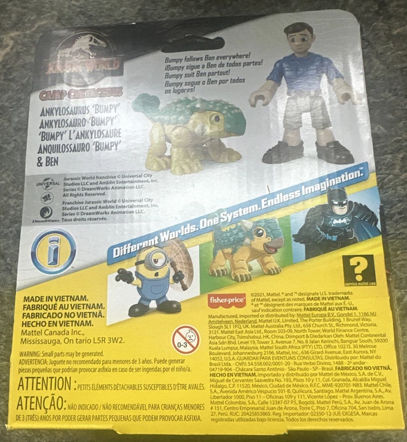 FISHER PRICE IMAGINEXT Jurassic World Camp Cretaceous Ankylosaurus ...