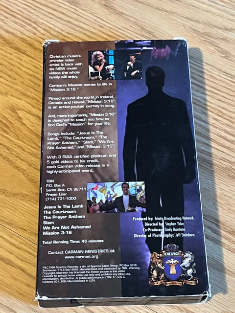 CARMAN MISSION 3:16 The Video VHS Christian Music Concert 1996 £6.94 ...