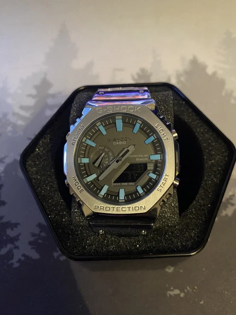 CASIO G-SHOCK - Men's Watch * Mod Casioak Stainless Steel Ice Blue £150 ...