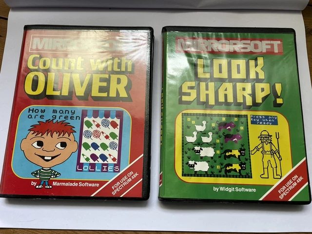 SET OF SPECTRUM 48k Games Mirrorsoft Count With Oliver & Look Sharp ...
