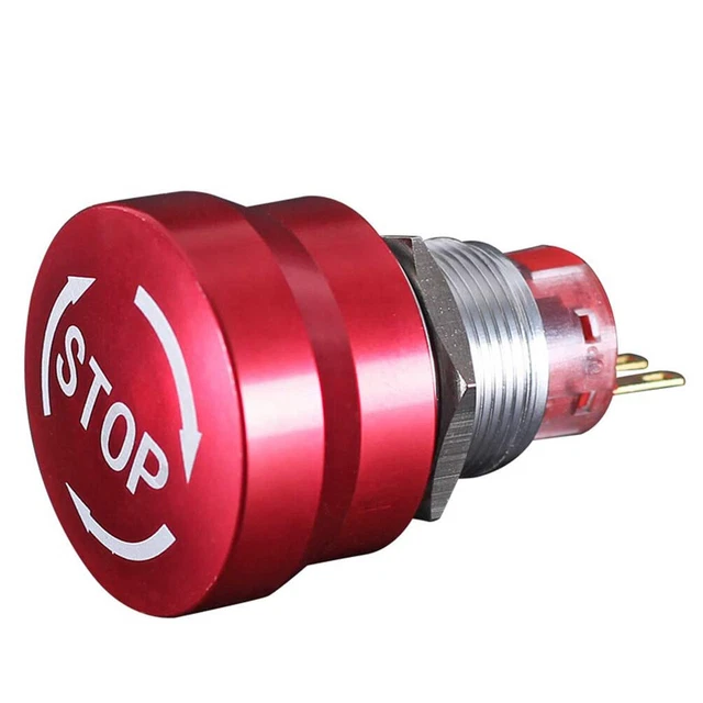 MUSHROOM EMERGENCY STOP Push Button Rotary Switch 19mm 3/4″ AC 250V 5A ...