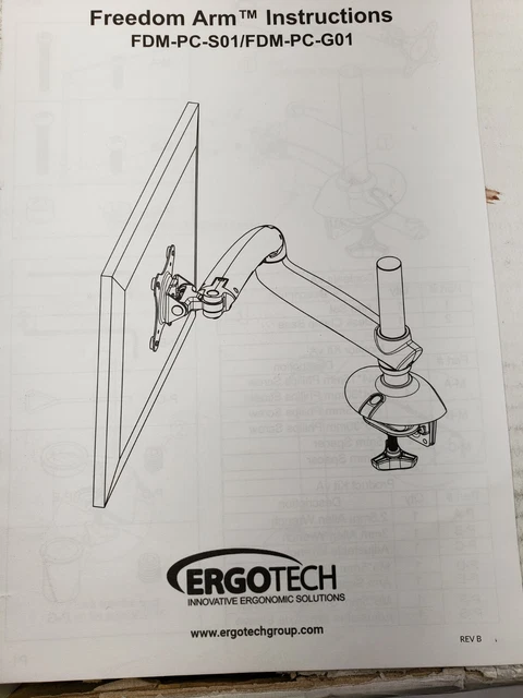 ERGOTECH HEAVY DUTY Freedom Arm Includes Single Aluminum Heavy Duty ...