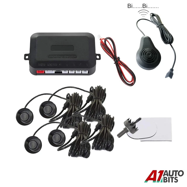 4 REAR PARKING Sensors Car Reverse Sensor Reversing Radar Audio Beeper ...
