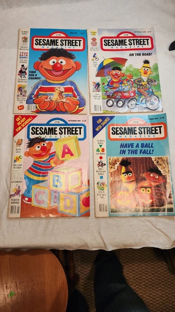 4 VINTAGE 1990 Sesame Street Magazines: April, July/August, September ...