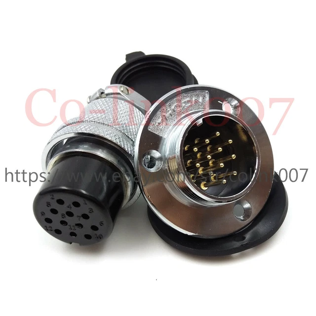 12PIN POWER CABLE Connector,GX25 Industrial Bulkhead Plug Socket, LED ...