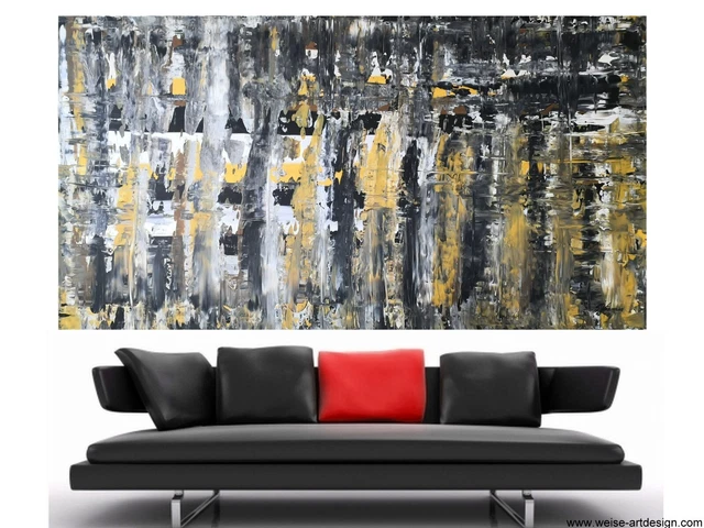 WEISE XXL ACRYLBILD Abstrakt ART Gemälde Modern 169 x 91cm Leinwand 44/22 NEU EUR 88,00 ...