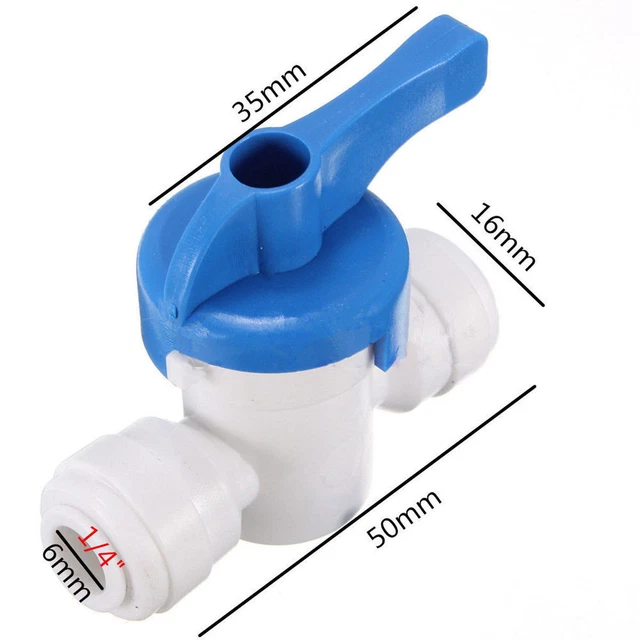 1/4'' INLINE BALL Valve Quick Connect Shut Off for RO Water Reverse ...