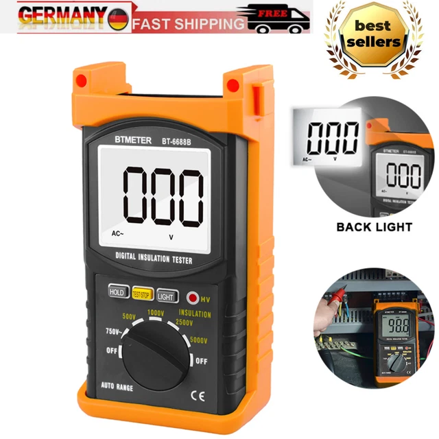 DIGITALER ISOLATIONSWIDERSTANDSTESTER 200GΩ Multimeter Megger Megohm ...