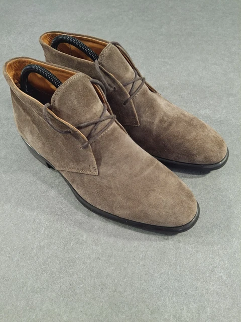 ECCO MENS TRAY Tech Citytray Chukka Ankle Boots UK 6 Brown Suede Made ...