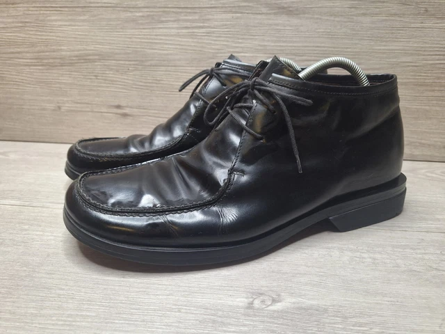 JONES BOOTMAKER MENS Boots UK 9 Black Leather Lace Up Ankle Brogue ...