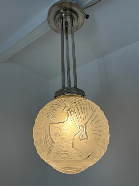 LUSTRE ART DECO 20/30 Signe Muller Frères French Lamp Applique ...