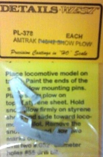 DETAILS WEST 378 Ho Amtrak P40/42 Neige Charrue EUR 5,02 - PicClick FR