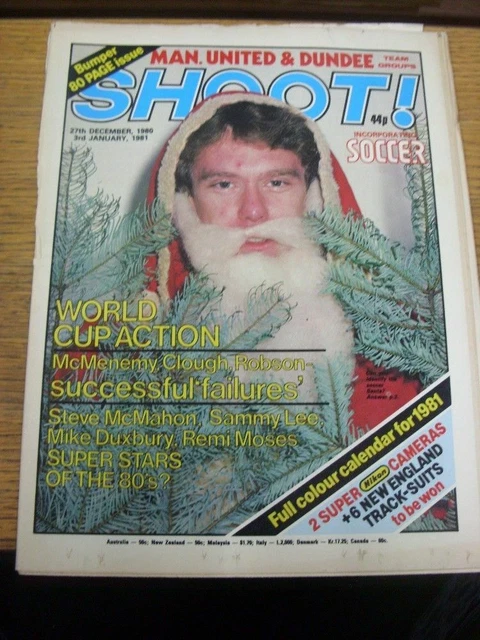 27/12/1980 SHOOT! FOOTBALL Magazine (split/torn spine). All UK orders ...
