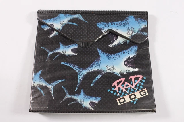 1991 MEAD DATA Center Trapper Keeper Rad Dog Sharks Ben Fry 3 Ring ...