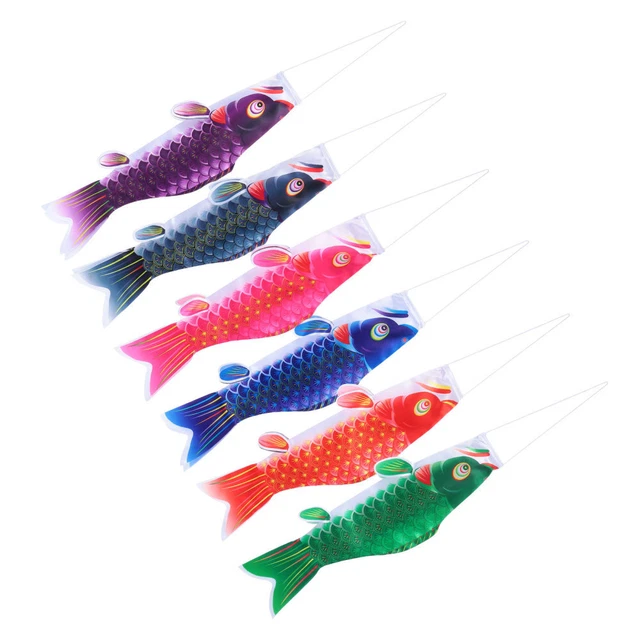 6 PCS KARPFEN-STREAMER Fisch-Windsack Fisch-Windstreamer Deko EUR 18,79 ...
