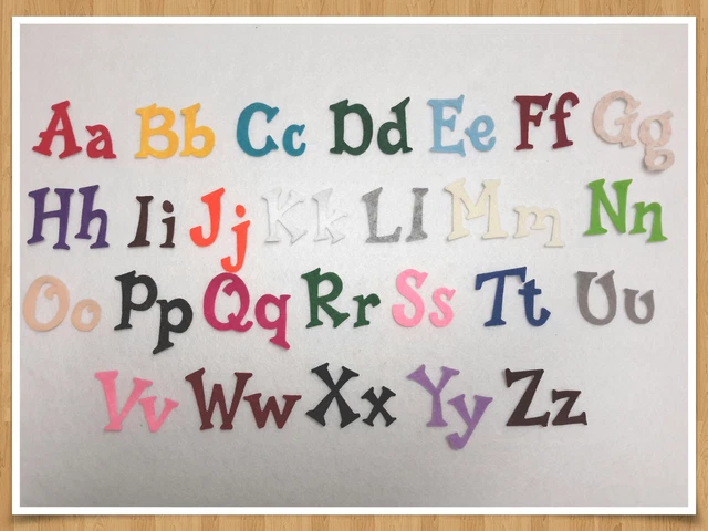 IRON ON FELT Letters & Numbers 1.5" (4cm) - Upper & Lowercase Fun Font ...