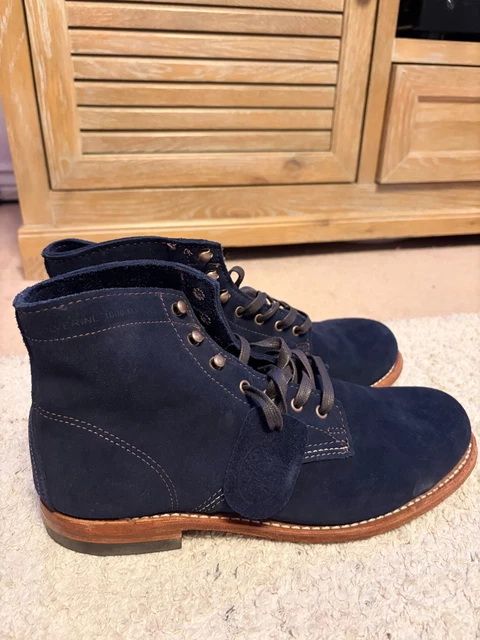 WOLVERINE 1000 MILE Boot Navy Suede 9Uk Pre-Owned With Box £18.72 ...