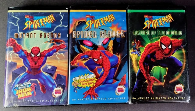 3X SPIDER-MAN VHS Lot 1996-97 Spider Slayer Revenge of the Goblins ...
