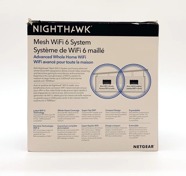 NETGEAR NIGHTHAWK MK62 AX1800 Whole Home Mesh WiFi 6 System - Router ...