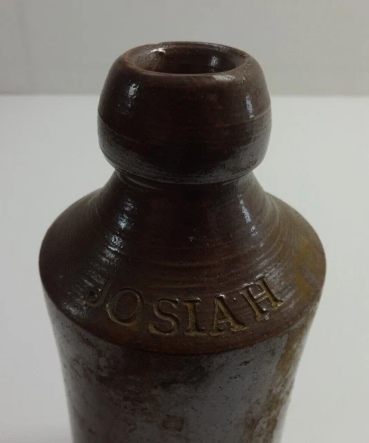 ANTIQUE GINGER BEER Bottle Josiah Russell Large Bourne Denby Saltglaze ...