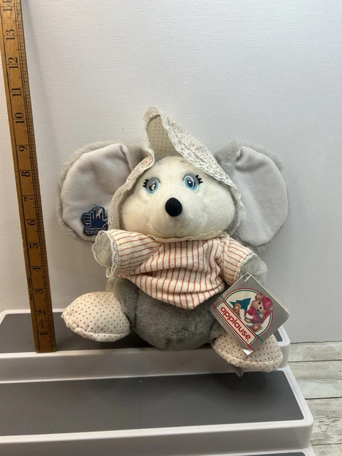 VINTAGE 1987 APPLAUSE Christmas Sugarplum Mouse 9” Plush Soft Toy Free ...