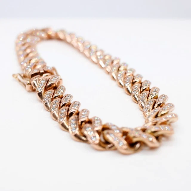 9CT ROSE GOLD & Diamond Bracelet 4.95Ct £6,875.00 - PicClick UK