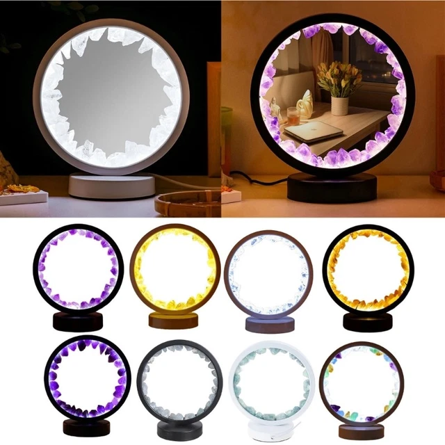 HEALINGS STONE CRYSTAL Column LED Night Light USB for Bedroom Home £27. ...