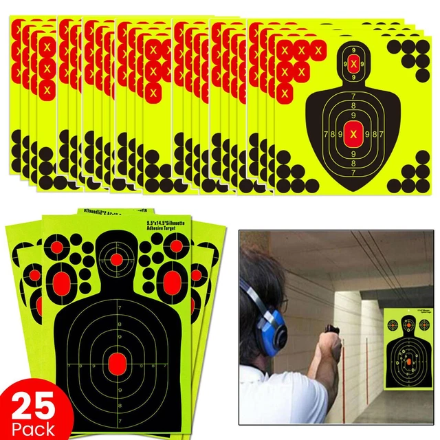 25 PACK SHOOTING Targets for Pistol Rifle Reactive Splatter Range Paper ...