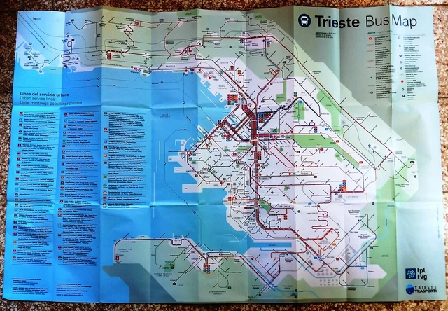 MX16 - 2023-TRIESTE BUS MAP - Mappa dei trasporti pubblici di Trieste ...