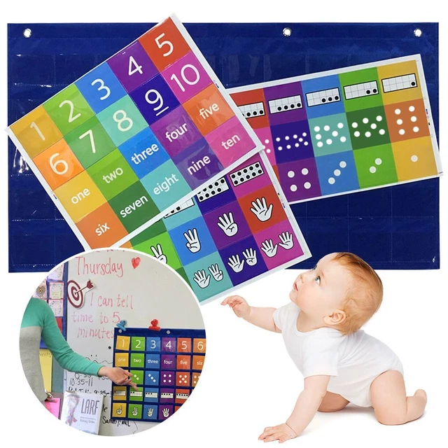 BAG DAILY PRESCHOOL Schedule Pocket Chart Kids Calendar Chart Board ...