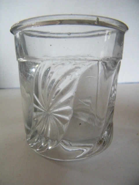 1 ANCIEN POT ou bocal à confiture en verre pressé moulé Val Saint ...