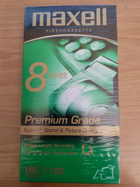 MAXELL VHS VIDEO Tapes T-160 Premium Grade Factory Sealed 8 Hour for ...