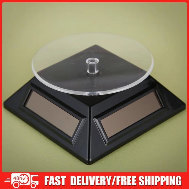 MINI 4 PANELS Solar Powered Turn Table Rotary Jewelry Display Stand ...
