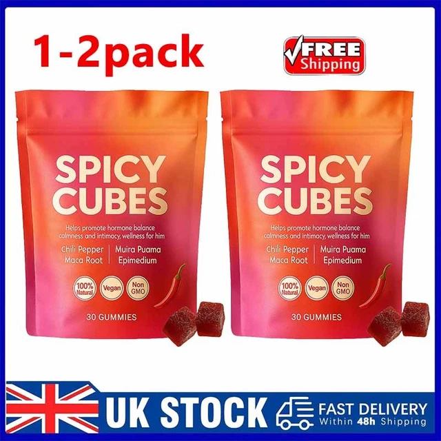 1/2 BAG SPICY Cubes Hot Peach Gummies Support for Calm and Relaxation ...