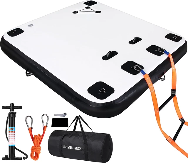 INFLATABLE FLOATING SWIM Platform Floating Island Raft Large Air Mat ...