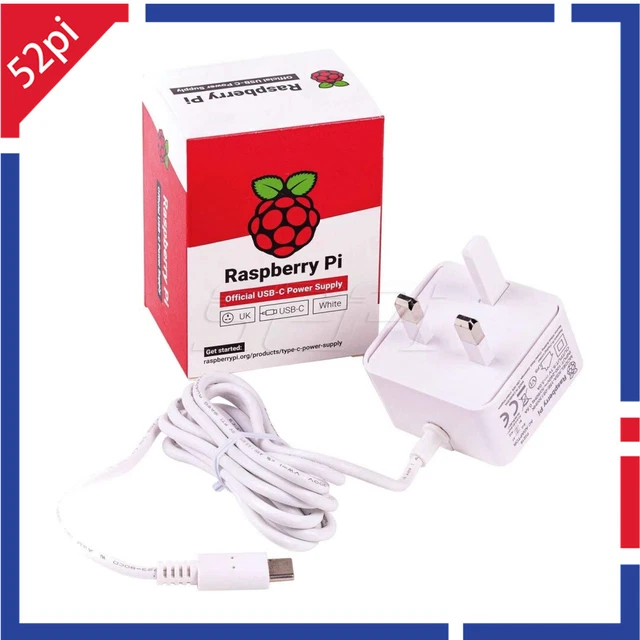 RASPBERRY PI 4 Official Power Adapter 5V 3A Type-C Power Charger Supply ...