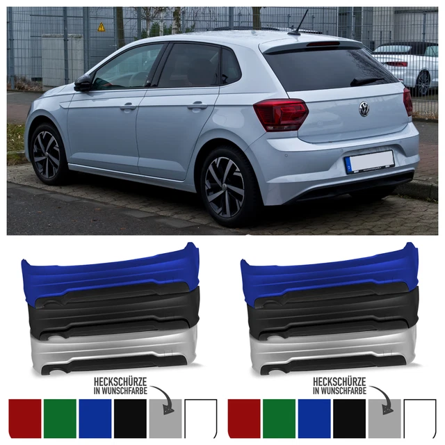 FÜR VW POLO AW 2017-2021 Stoßstange Heckschürze hinten in Wunschfarbe ...