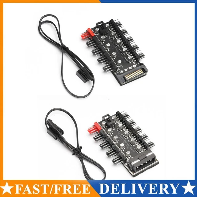 MOTHERBOARD 4 PIN PWM Cooler Fan HUB Splitter PC Speed Controller ...