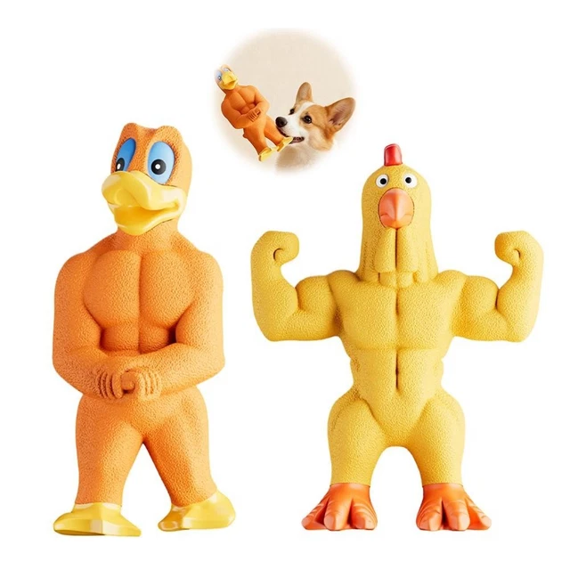 MUSCLE SILICA GEL Dog Calming Duck 2025 New Yellow Toy W; Dog Ne Duck ...