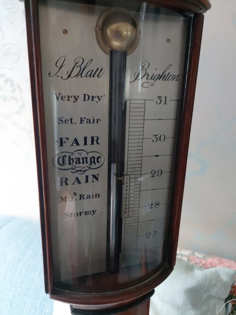 J.BLATT BRIGHTON VINTAGE Stick Barometer In Mahogany £325.00 - PicClick UK