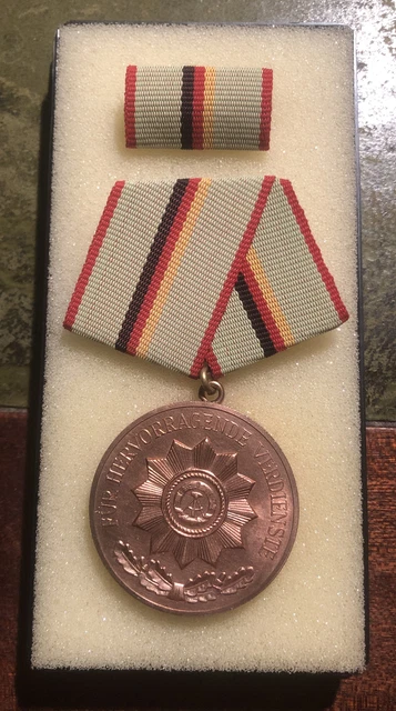 DDR NVA EAST GERMAN POLICE SERVICE MEDAL For Excellent Merits + Ribbon ...