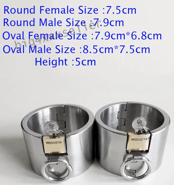 NEW STAINLESS STEEL Handcuffs Restraints Anklet Shackle Leg Cuffs ...