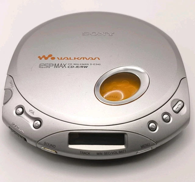 VINTAGE SONY WALKMAN ESP Max D-E340 CD Player (Silver) £39.95 - PicClick UK