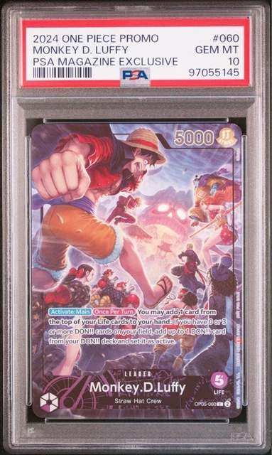 PSA10 ONE PIECE Monkey D Luffy PSA Magazine Exclusif OP05-060 GEM MT promo EUR 426,12 - PicClick FR