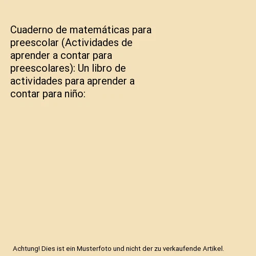 CUADERNO DE MATEMÁTICAS para preescolar (Actividades de aprender a ...